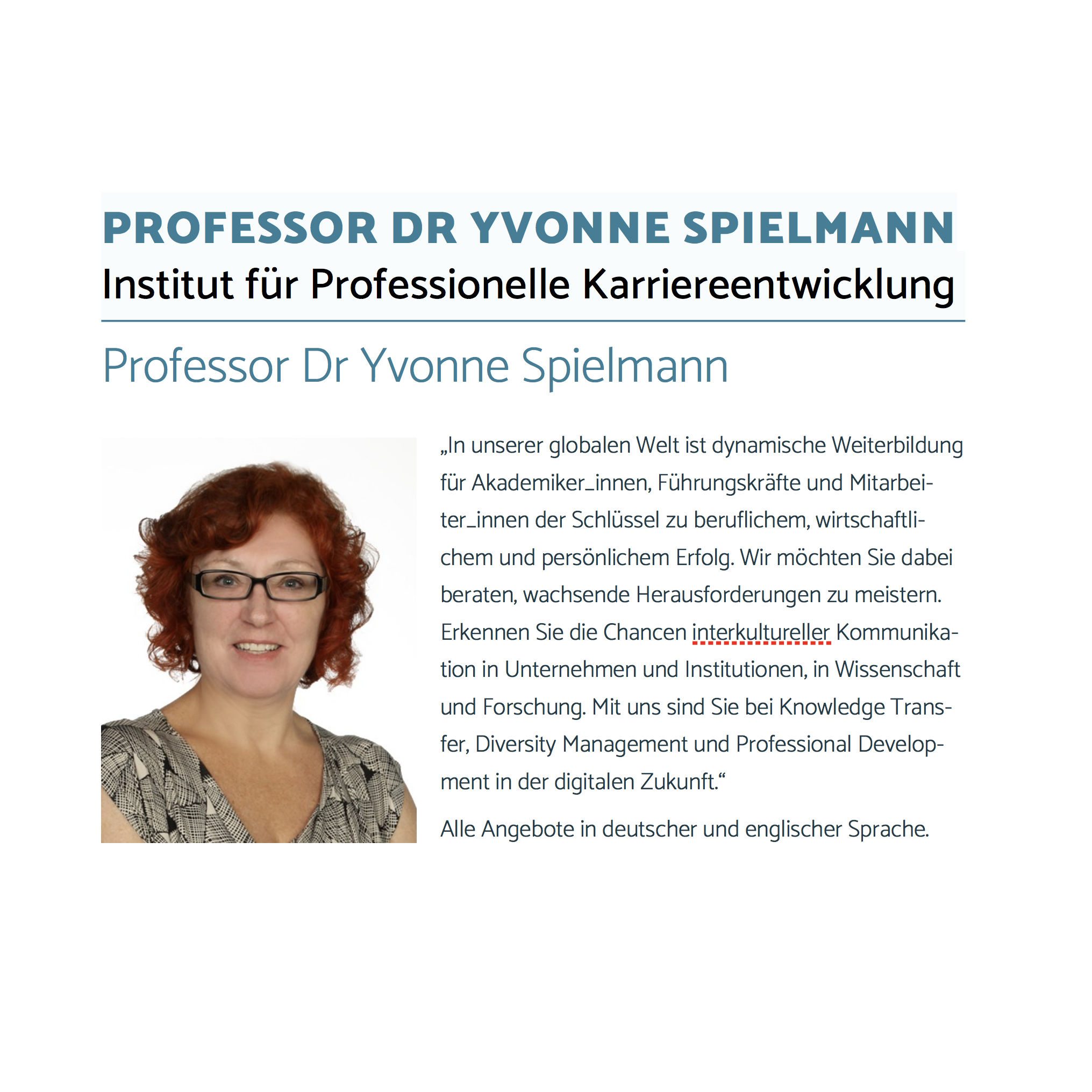Impressum - Professor Dr Yvonne Spielmann